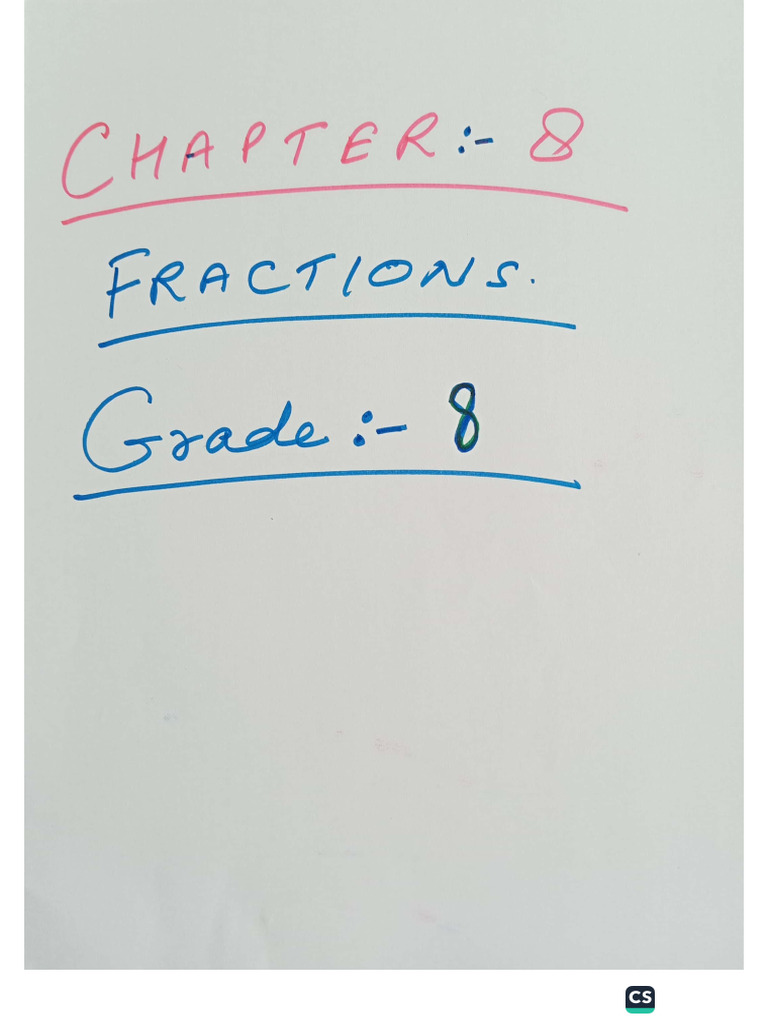 Grade 8 - Chapter 8 - Fraction | PDF