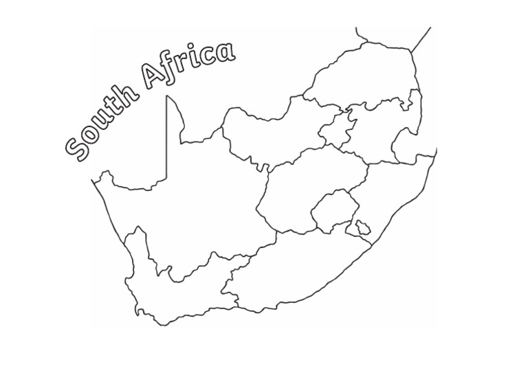 Map of South Africa Blank No Labels To Be Colour in | PDF