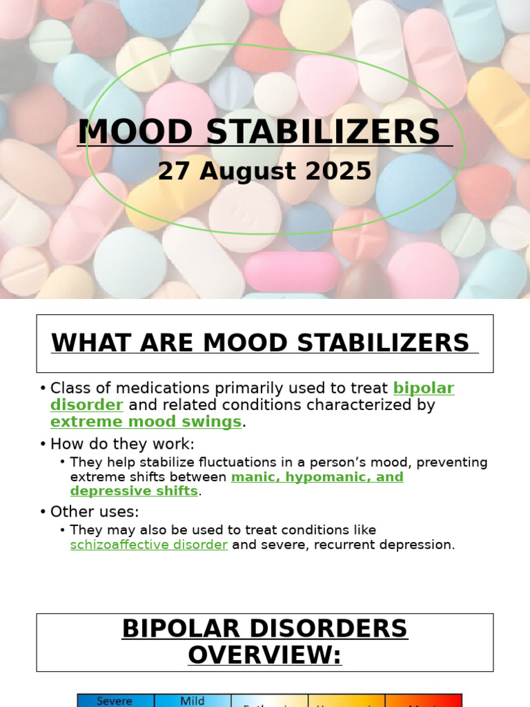 Mood Stabilizers | PDF | Mania | Bipolar Disorder