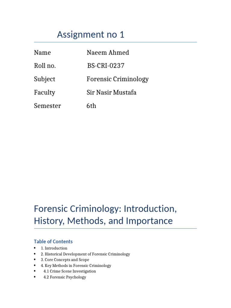 Forensic Criminology 1 | PDF | Forensic Science | Offender Profiling