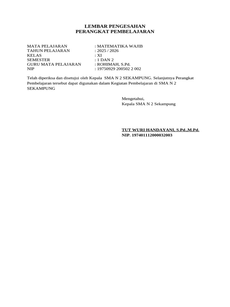 Lembar Pengesahan | PDF