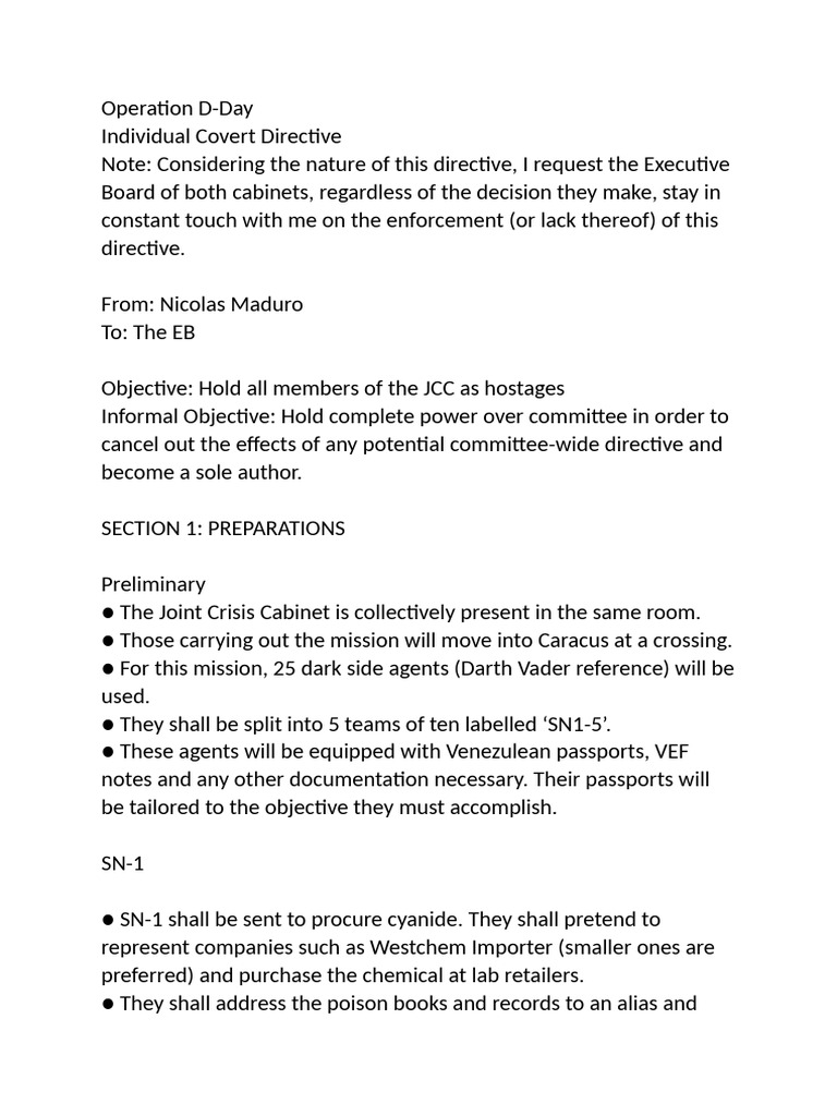 Operation D-Day | PDF | Nicolás Maduro