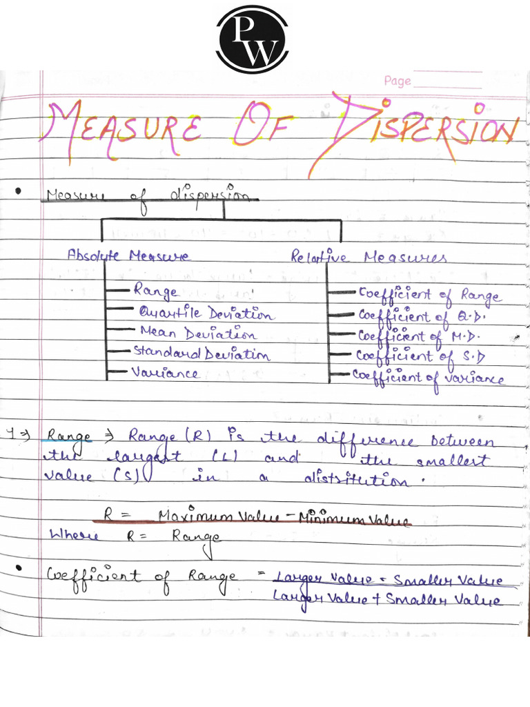 677cffa79716dfd4dcbe1e97 - ## - Measure of Dispersion Handwritten Notes ...