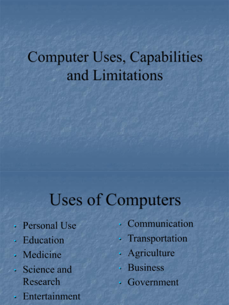 Unit1 - Lesson2 ClassificationLimitattion | PDF | Computer Data Storage | Mainframe Computer
