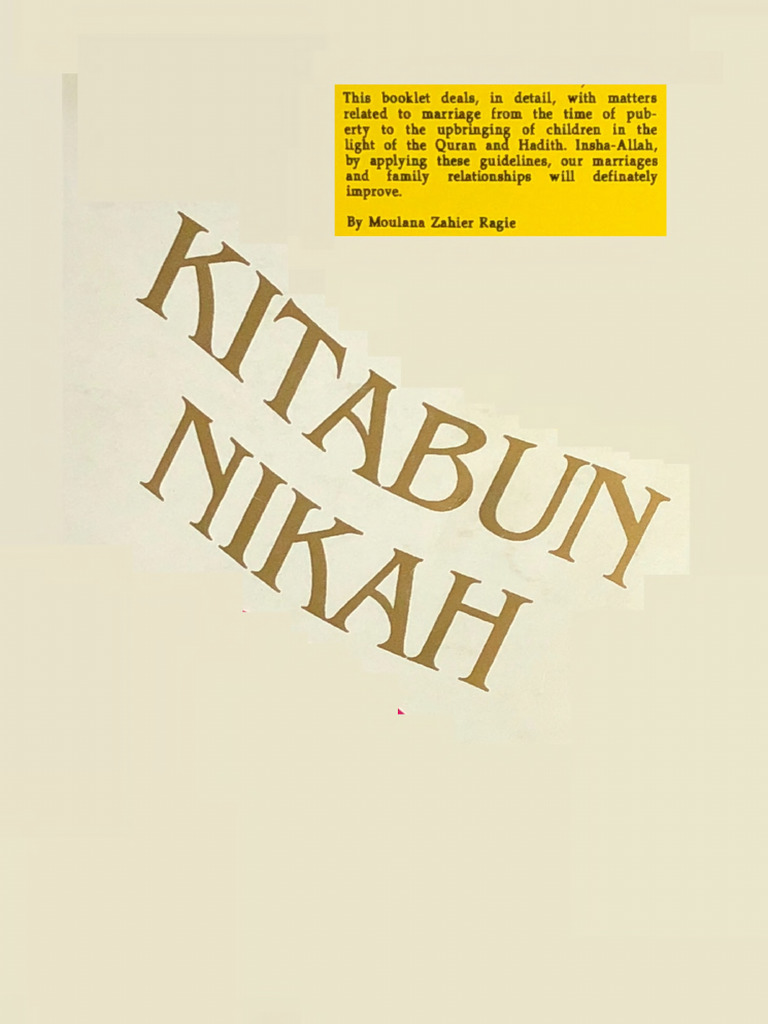 Kitabun Nikah | PDF | Chastity | Adultery