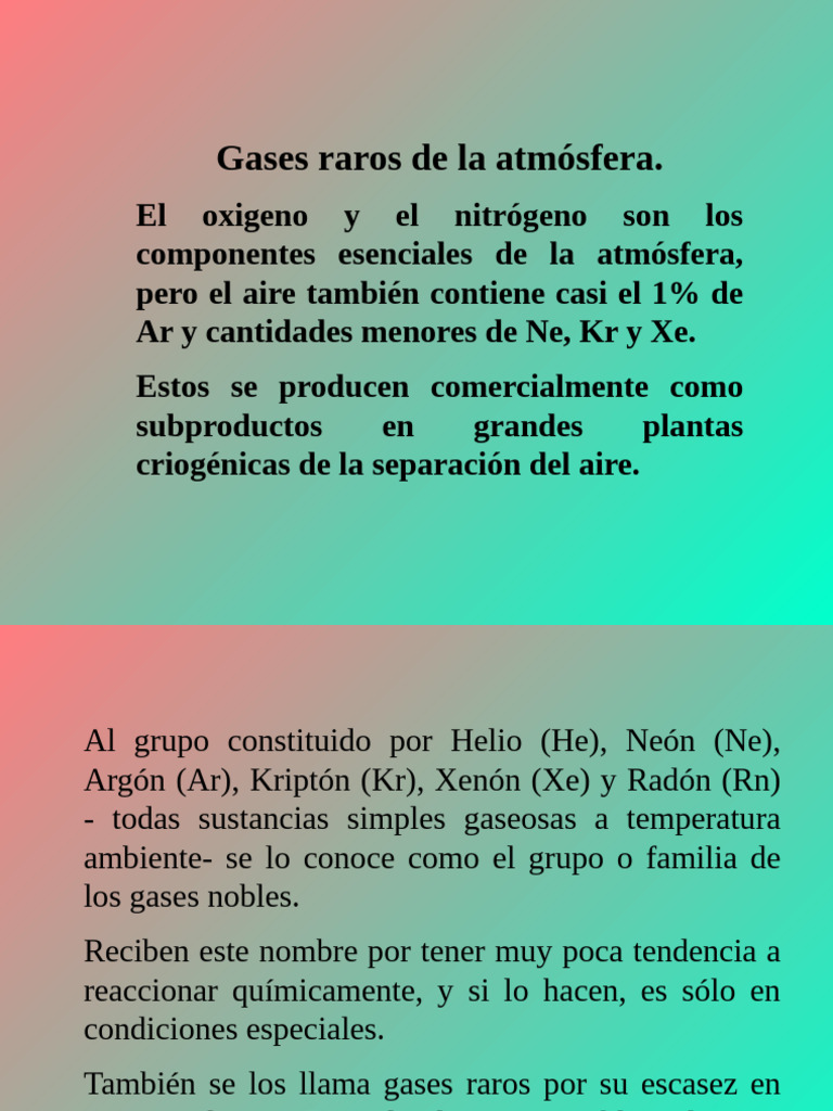 Gases Nobles: Composición y Usos | PDF | Argón | Helio