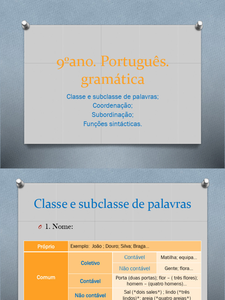 Classes e Subclasses de Palavras - Resumo | PDF | Famílias linguísticas | Linguística