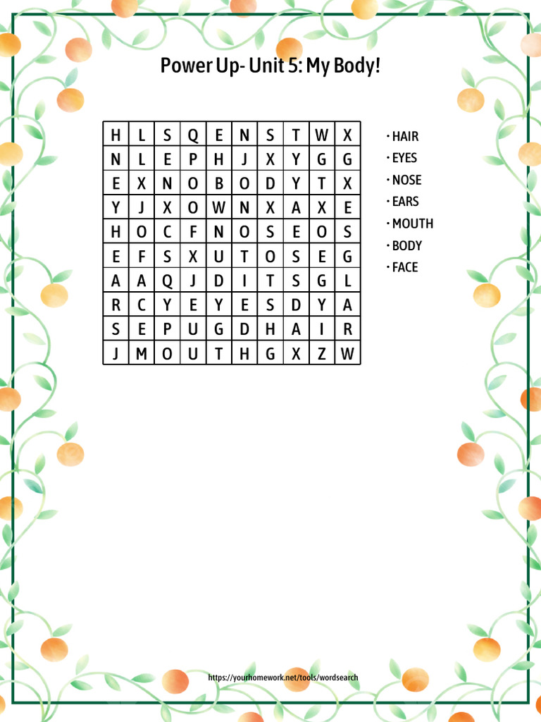 My Body Word Search Puzzle | PDF