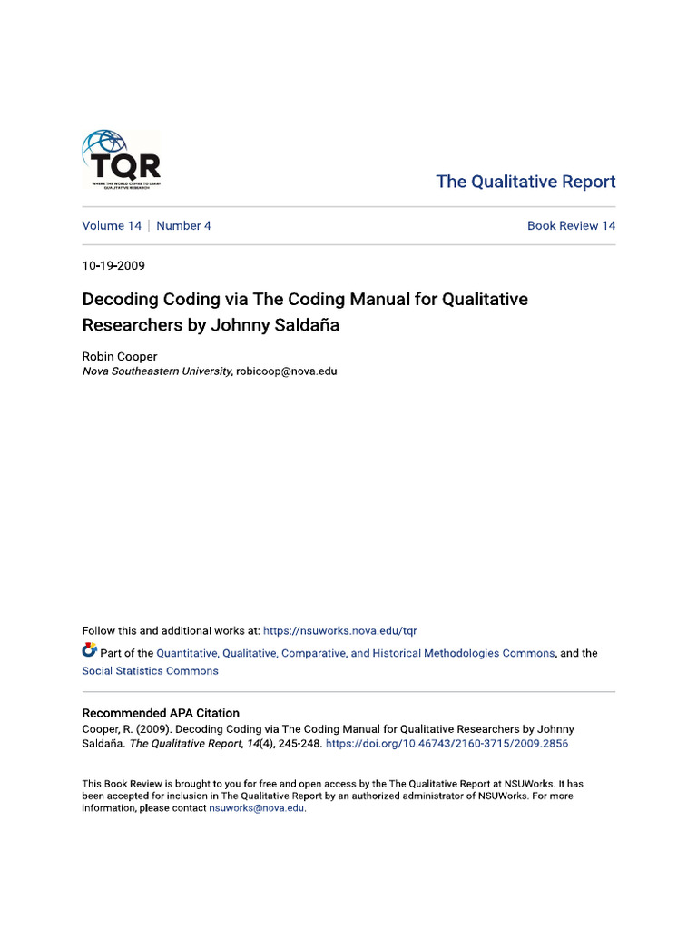 DEcoding Coding Via Coding Manual For Qualitative Researchers by Hohnny ...