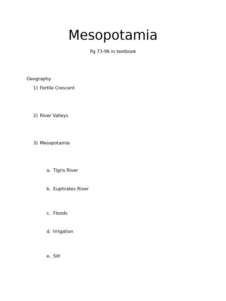 Mesopotamia Blank Notes | PDF