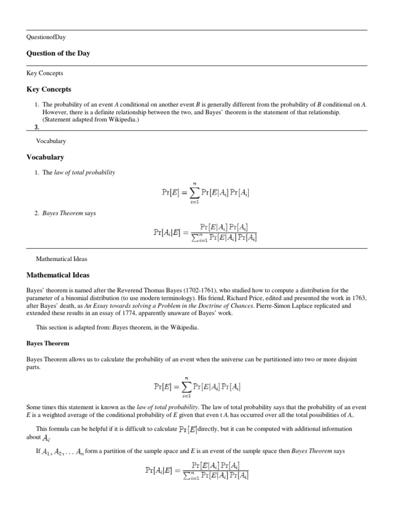 Bayes Theorem | Download Free PDF | Multiple Choice | Probability Bayes Theorem | Download Free PDF | Multiple Choice | Probability