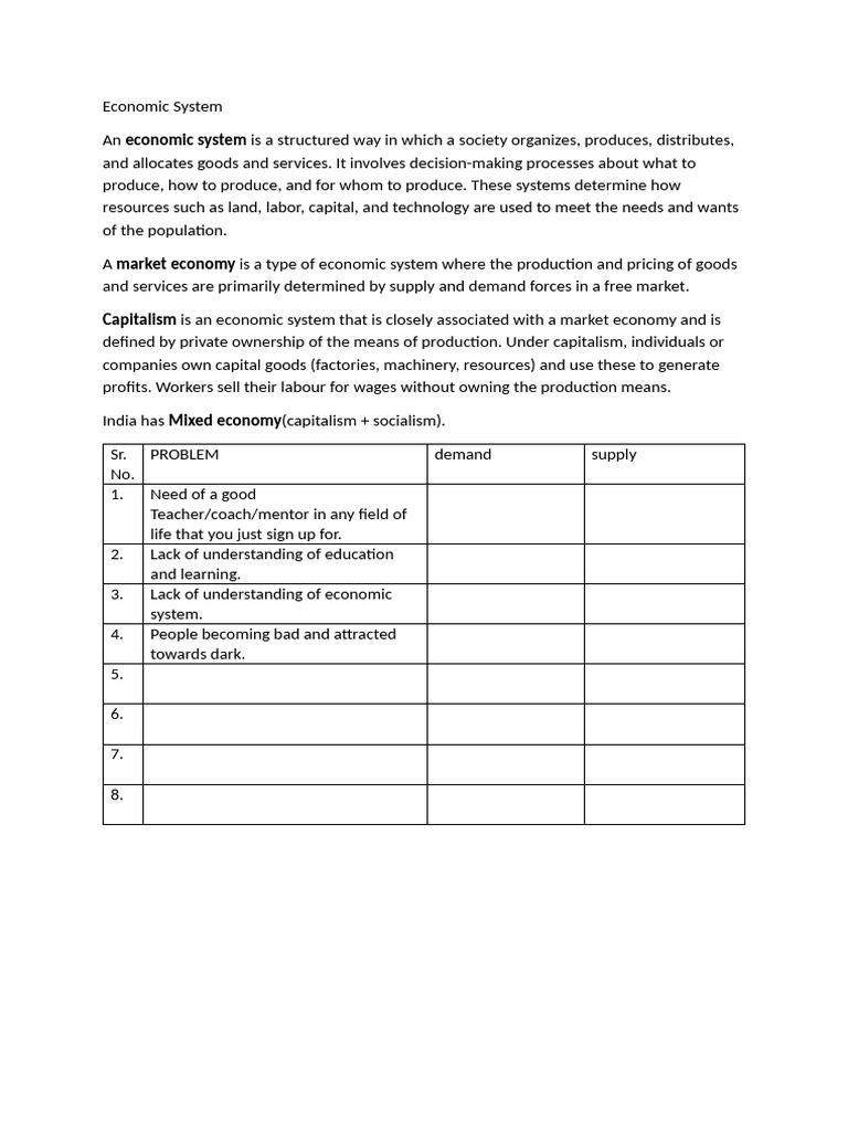 Economic Systems | PDF