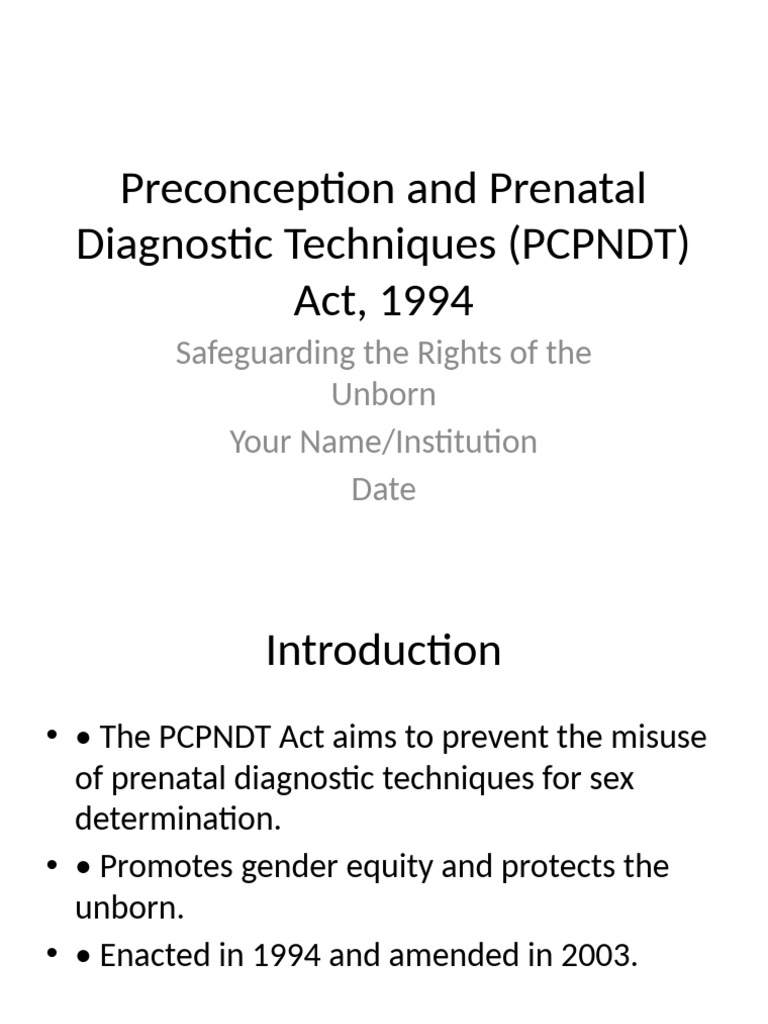 PCPNDT Act Presentation | PDF