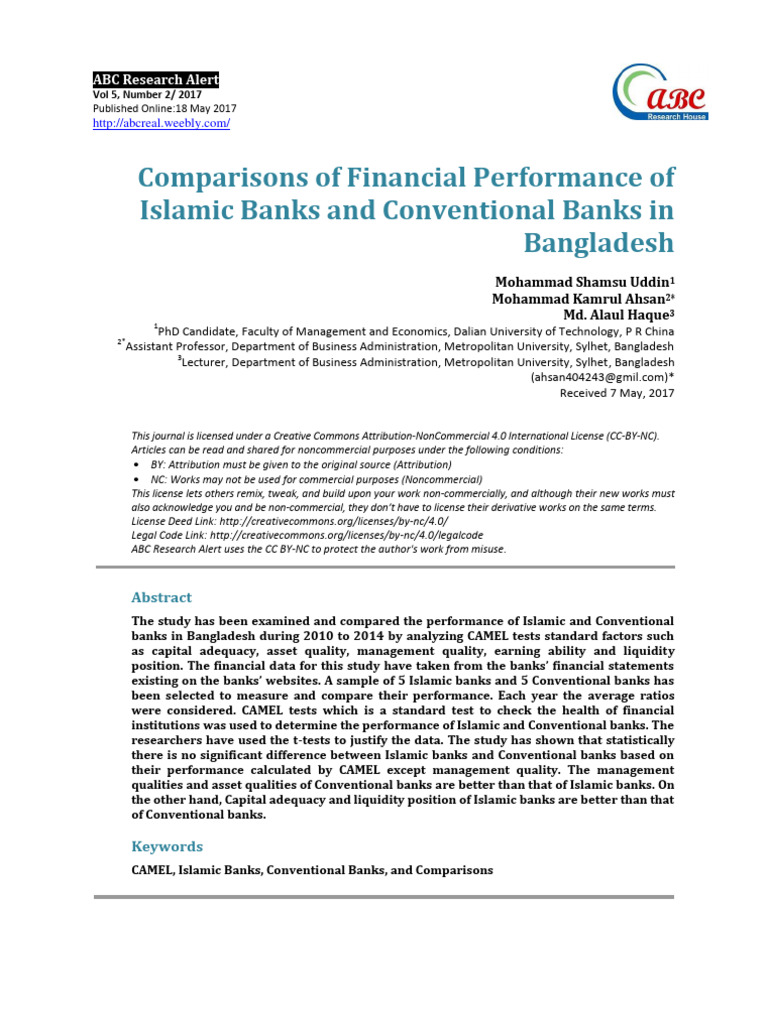 Comparisons of Financial Performance of | PDF | Islamic Banking And ...