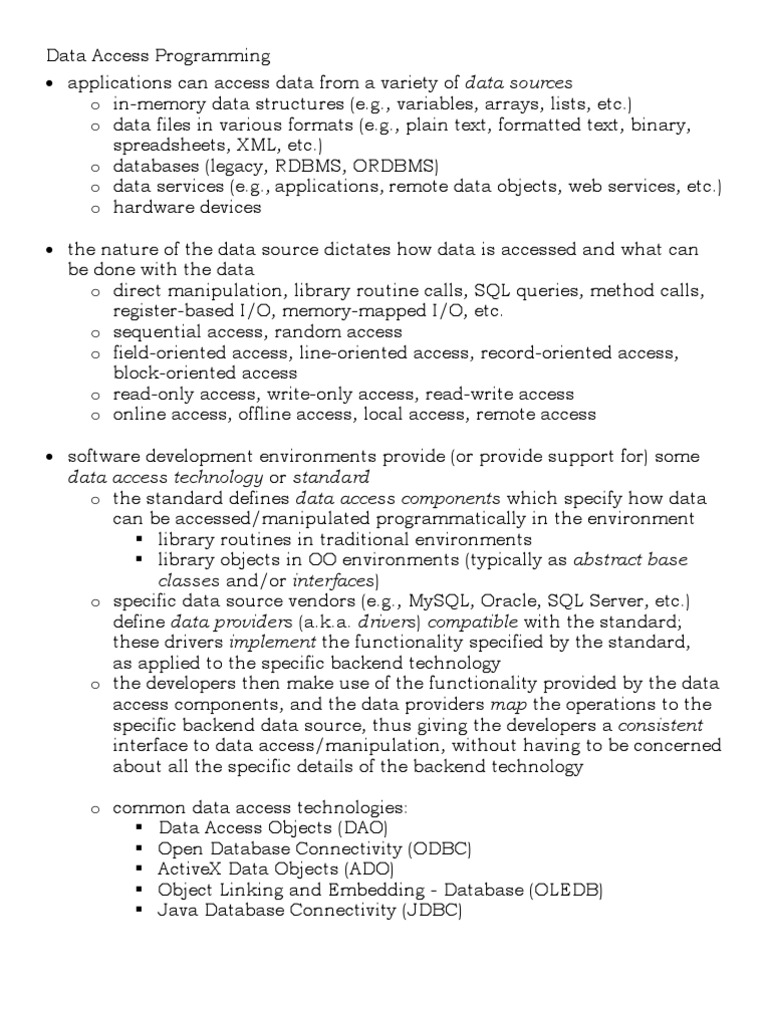 Data Access Programming | PDF | Databases | Data