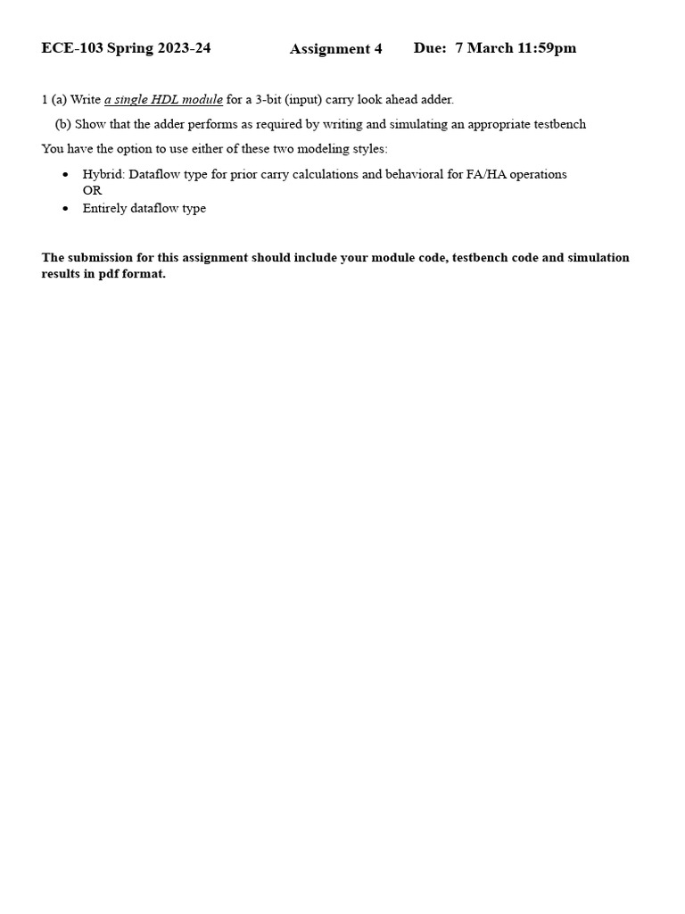 ECE-103 Spring2023-24 Assignment4 1 | PDF