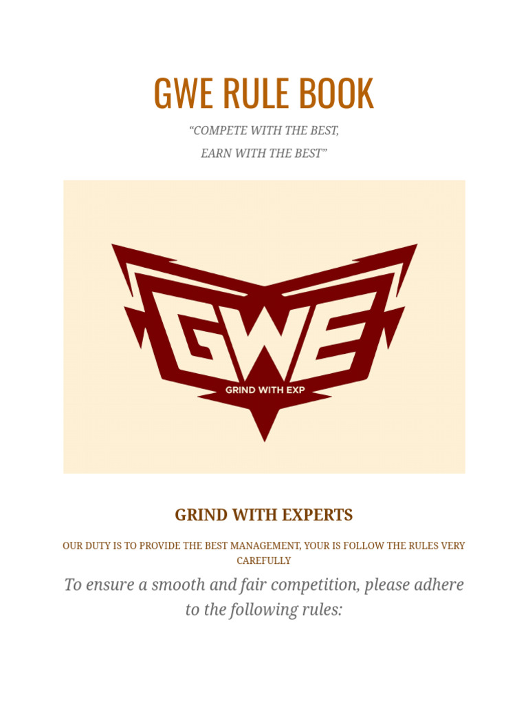 GWE Competition Rules and Guidelines | PDF