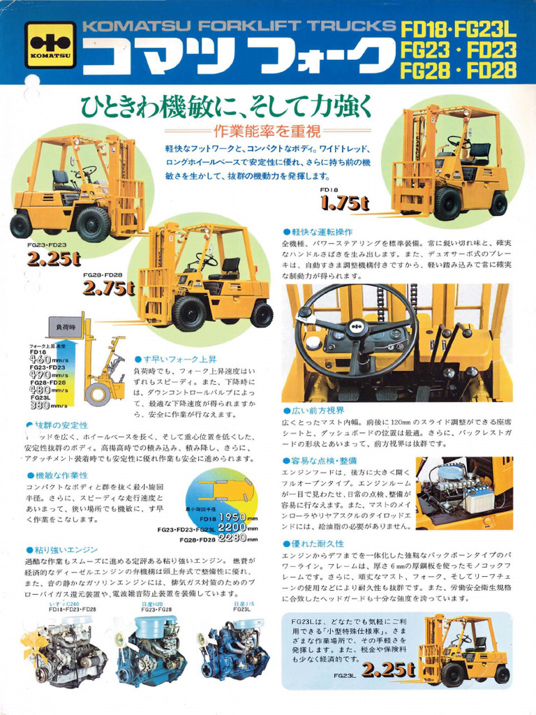 Komatsu Fd18-1 Fg23l-7 Catalog | PDF