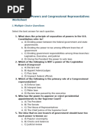 Branches of Government Worksheet Answer Key PDF | PDF | Separation Of ...