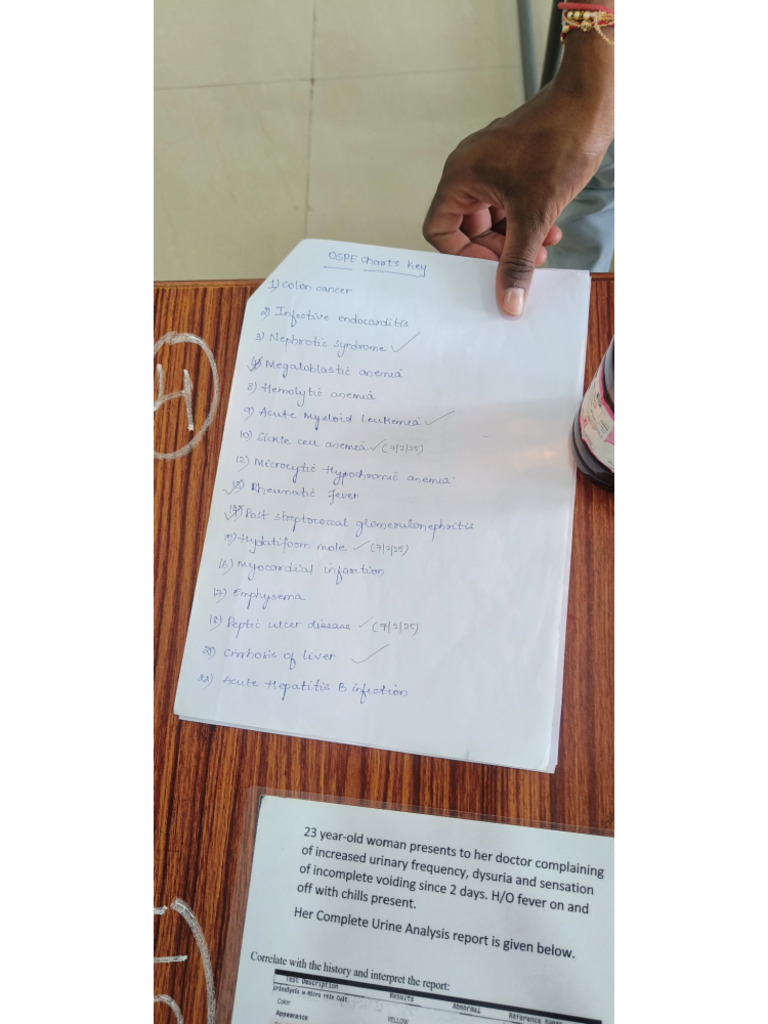 OSPE Charts Pathology | PDF
