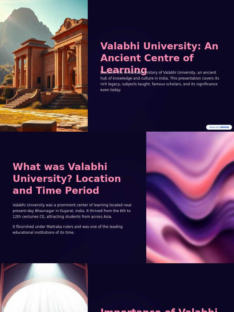 History and Significance of Valabhi University | PDF | University ...