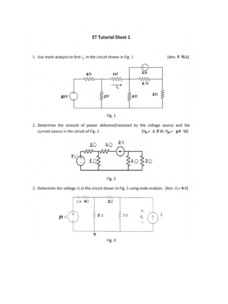 Et Tut Sheet 1 | PDF