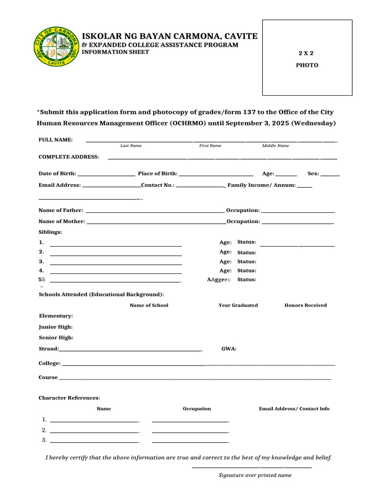 Ibcc-Ecap Information Sheet 2025 | PDF