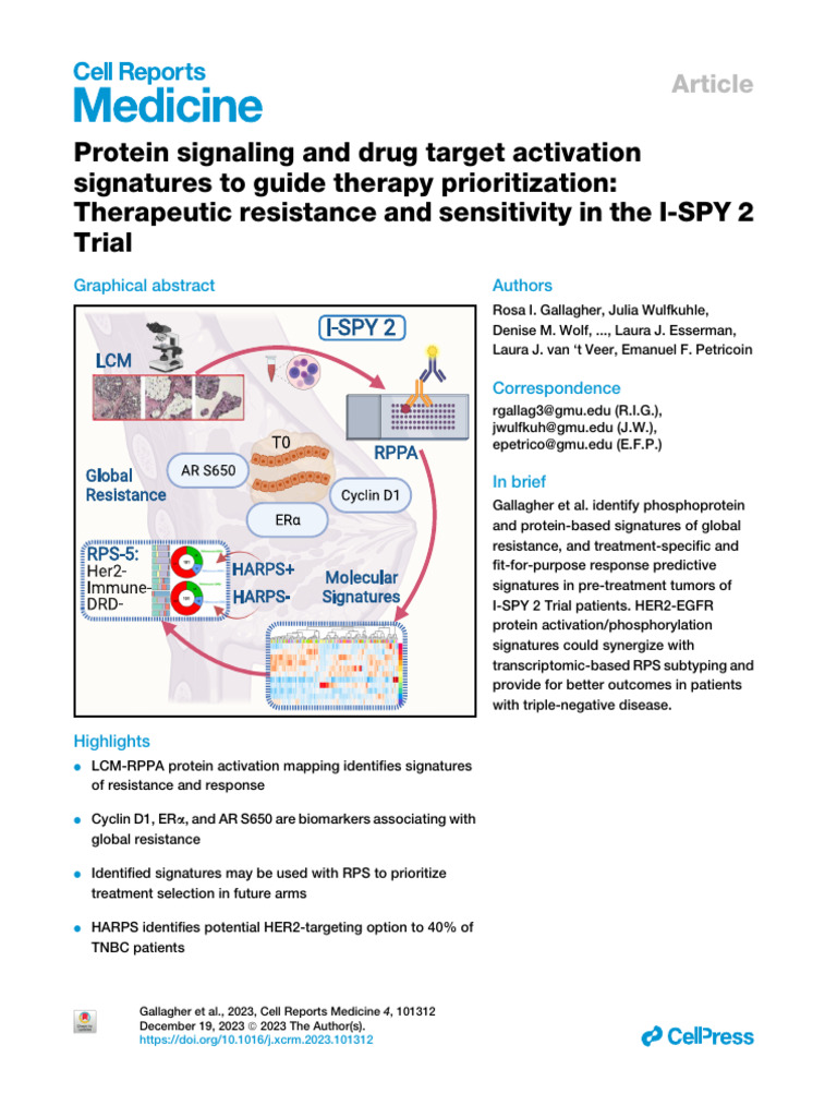 Protein Signaling and Drug Target Activation Signa | PDF | Breast ...