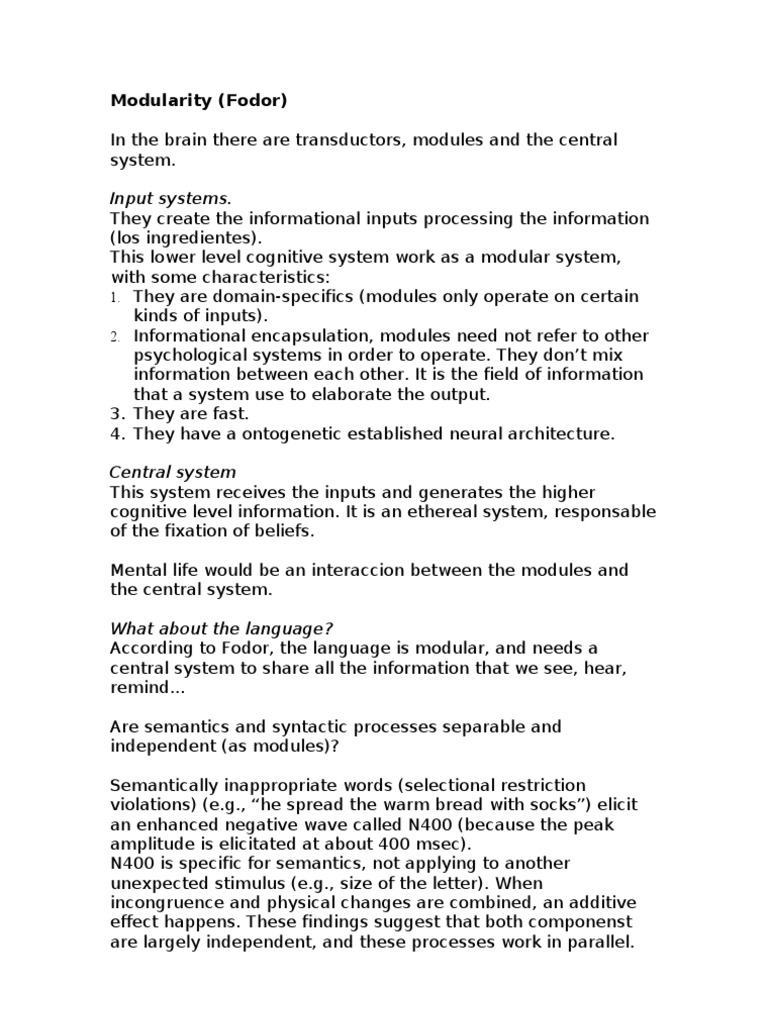 Modularity | PDF | Modularity | Linguistics