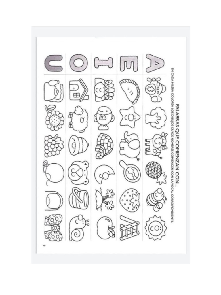 Colorea Las Vocales | PDF