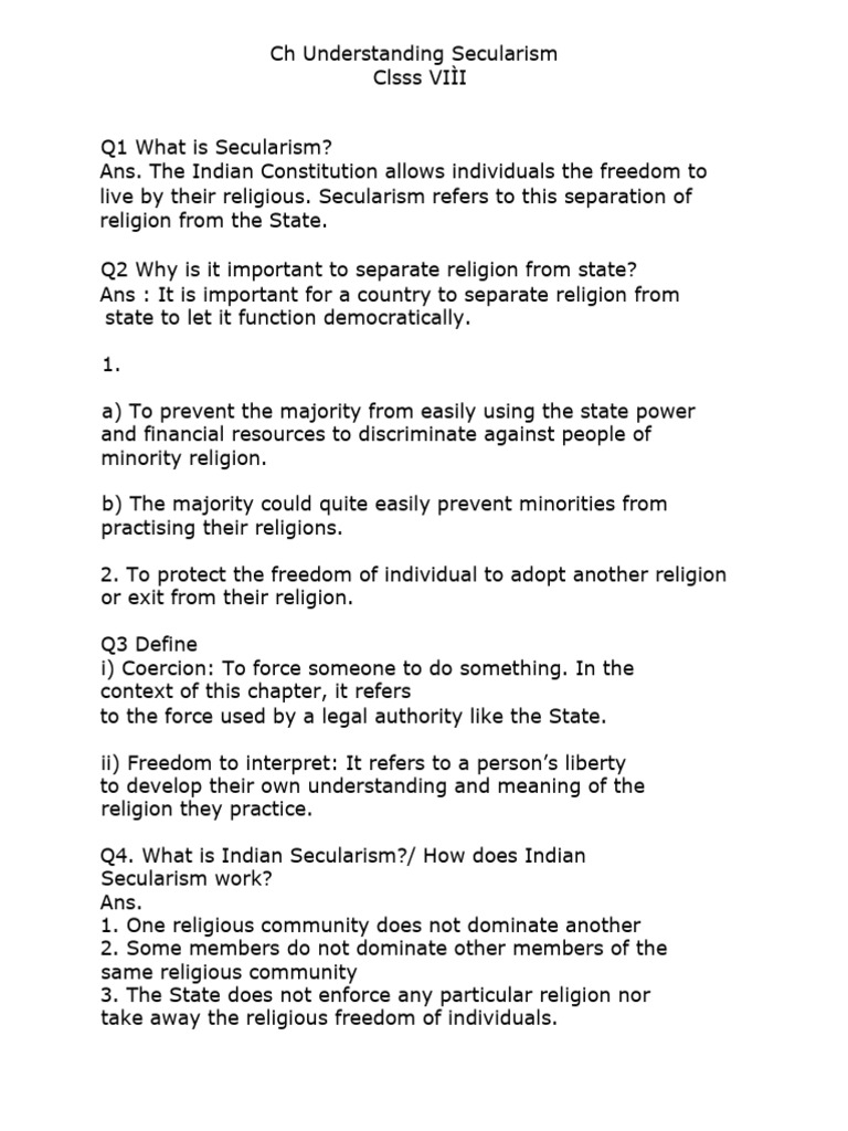 Understanding Secularism | PDF