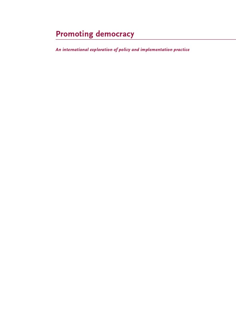 Promoting Democracy Policy and Practice | PDF | Citizenship | Democracy