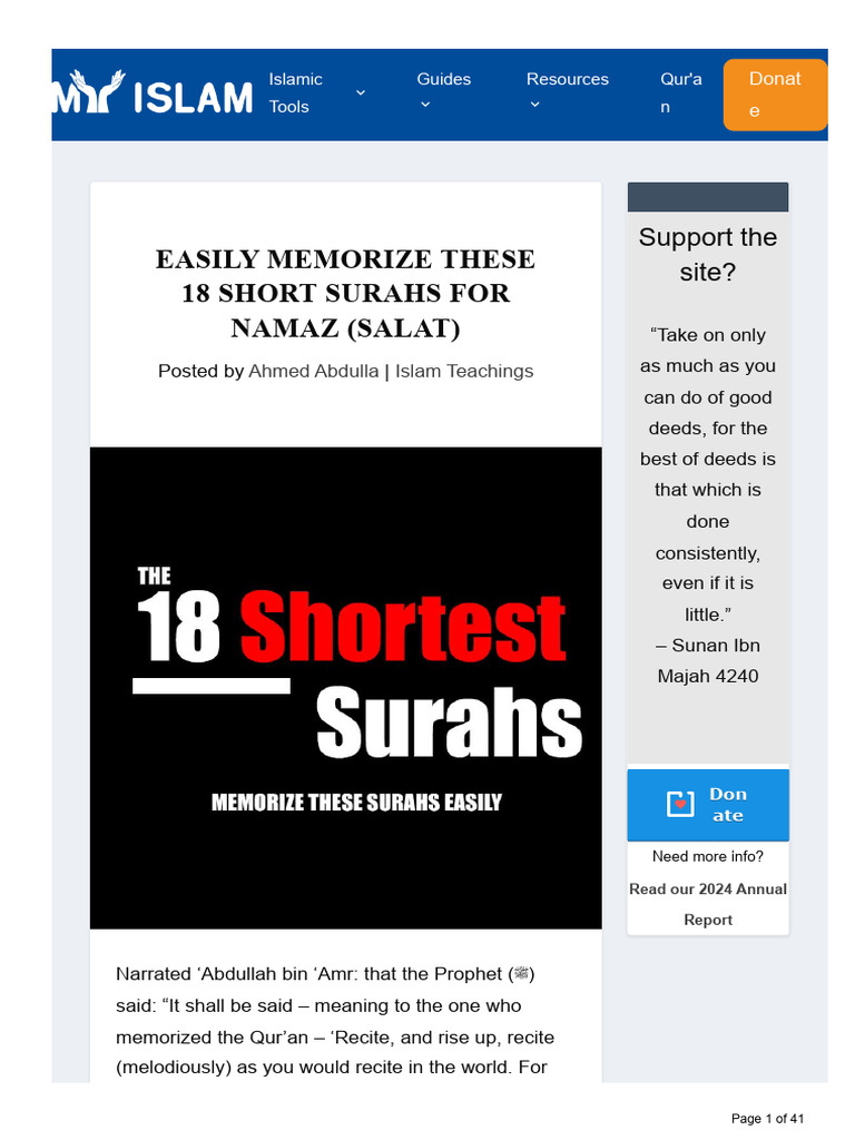 Myislam Org Short Surahs ... | PDF | Quran | Islam
