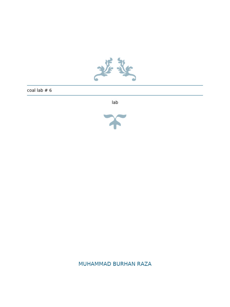 Muhammad Burhan Raza LAB 6 Coal | PDF