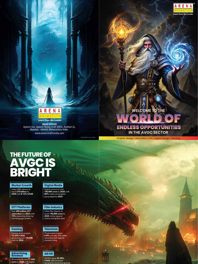 Arena Animation Brochure 2025 CAiGGH B | PDF | 3 D Computer Graphics | 3 D Modeling