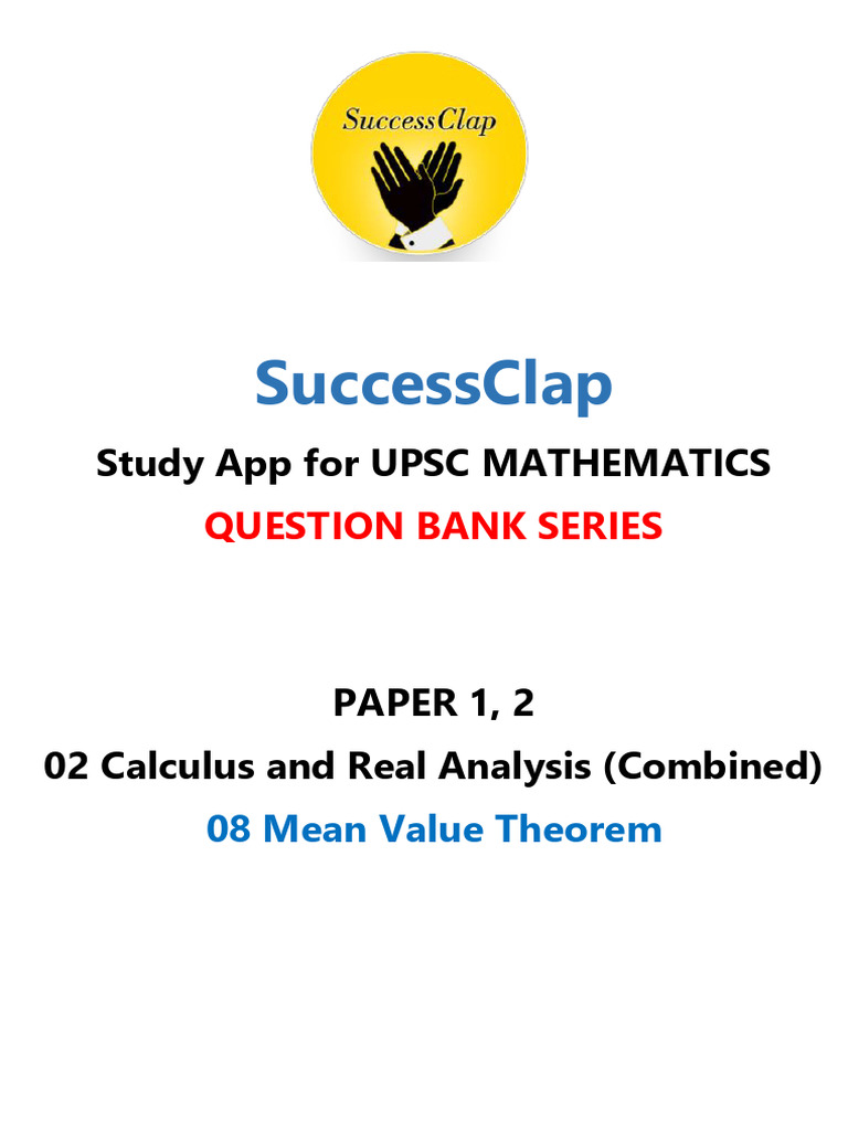 SC - B08 Mean Value Theorem Note | PDF
