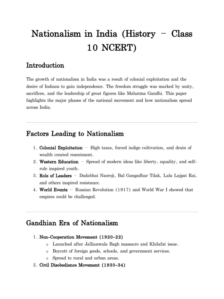 Nationalism in India | PDF