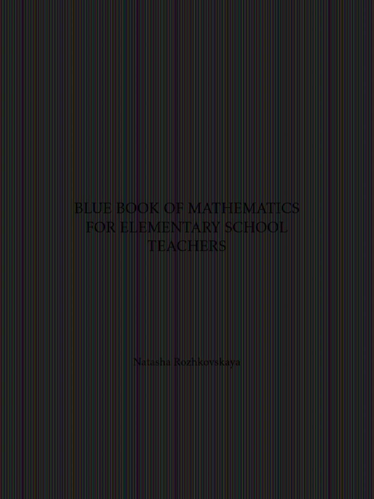 Blue Book of Mathematics For Elementary School Teachers | PDF | Set ...