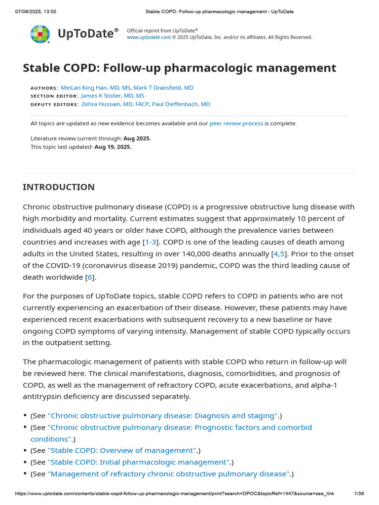 Stable COPD Follow-Up Management Guide | PDF | Chronic Obstructive ...