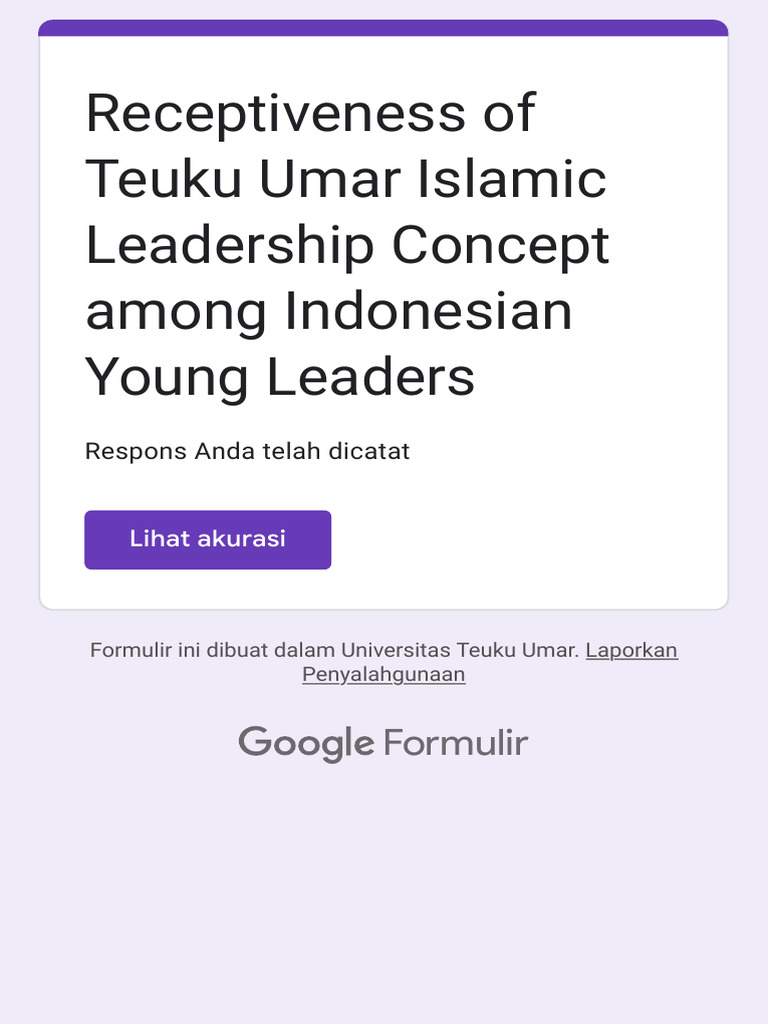 Konsep Kepemimpinan Islam Teuku Umar | PDF
