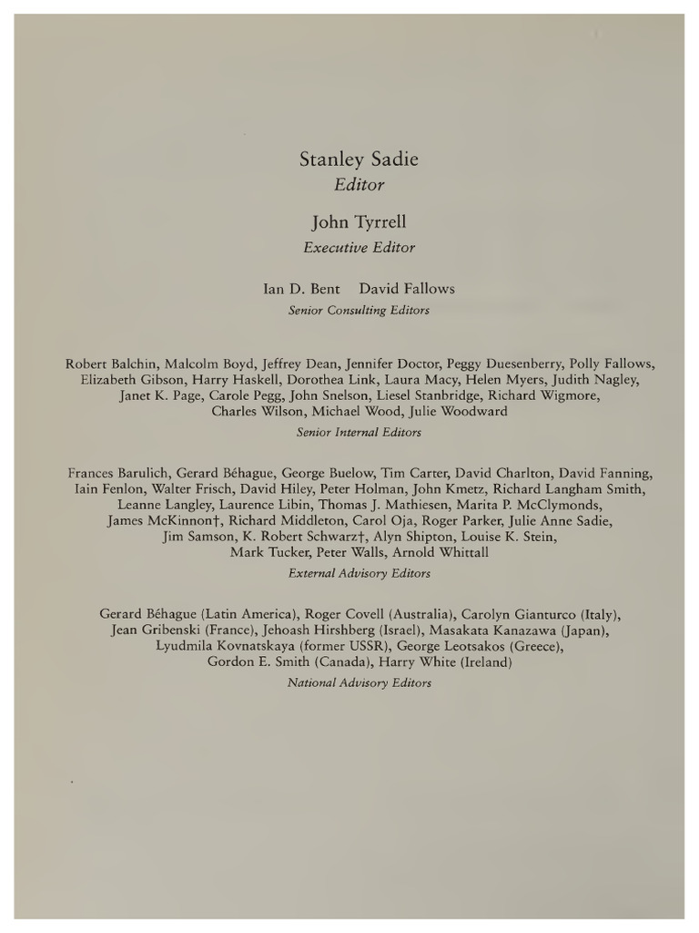 Stanley Sadie: John Tyrrell | PDF