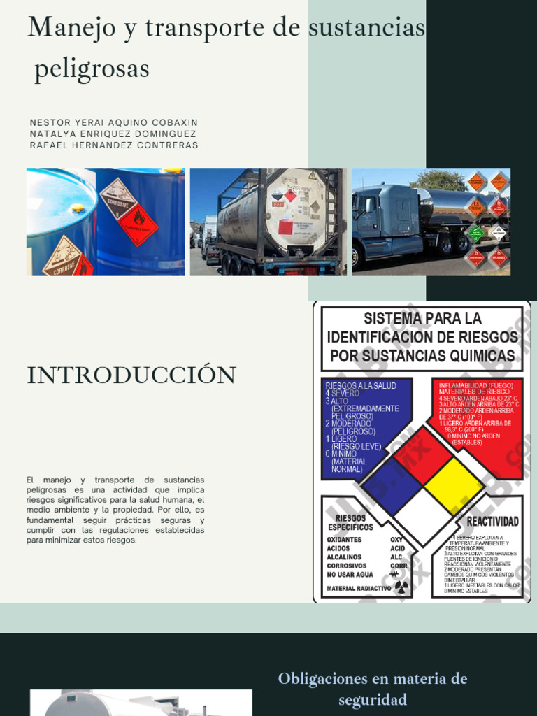 Manejo y Transporte de Sustancias Peligrosas | PDF