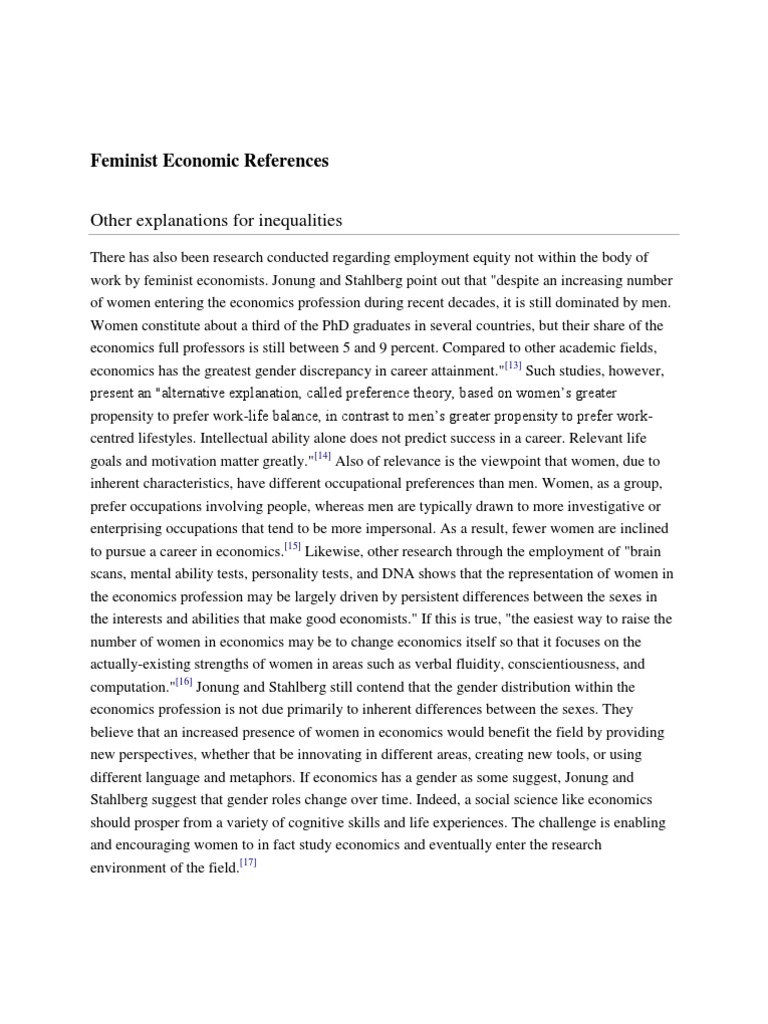 Feminist Economic References | PDF | Gender | Gender Studies