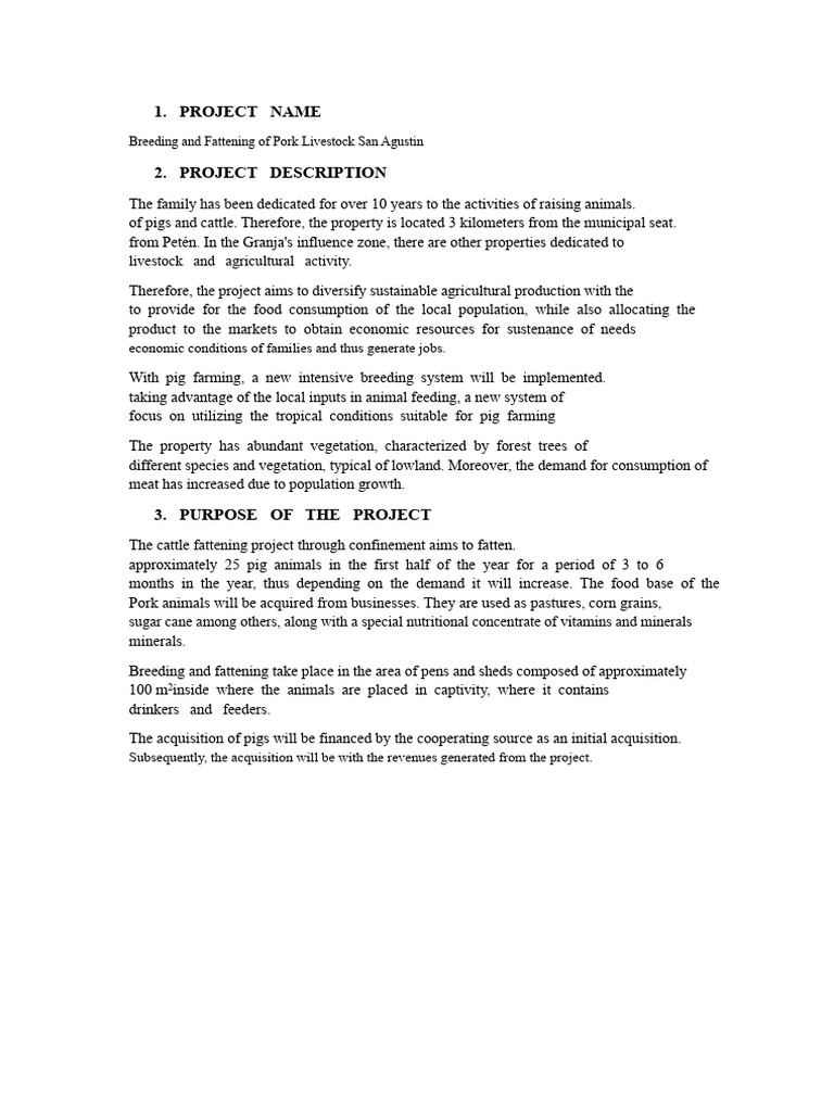 Example of A Pig Farming Project | PDF | Agriculture | Pig