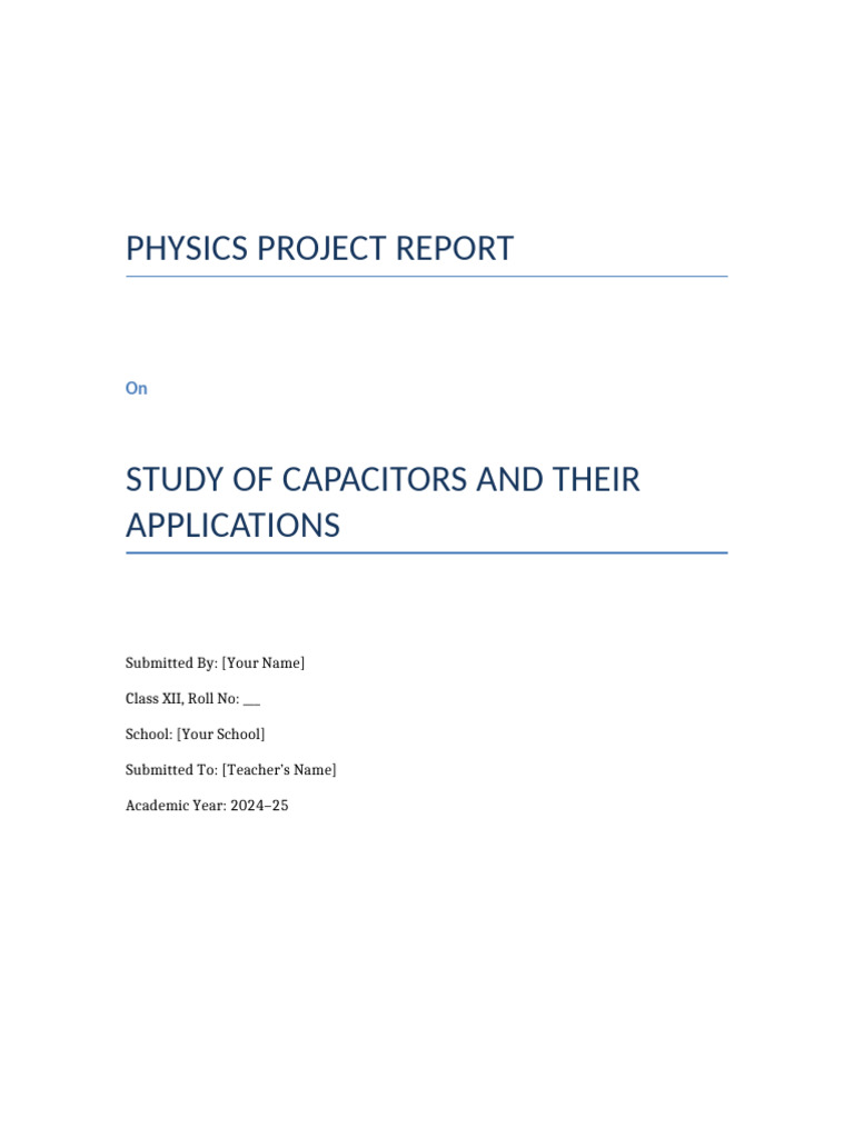 Capacitors: Theory and Applications | PDF | Capacitor | Dielectric