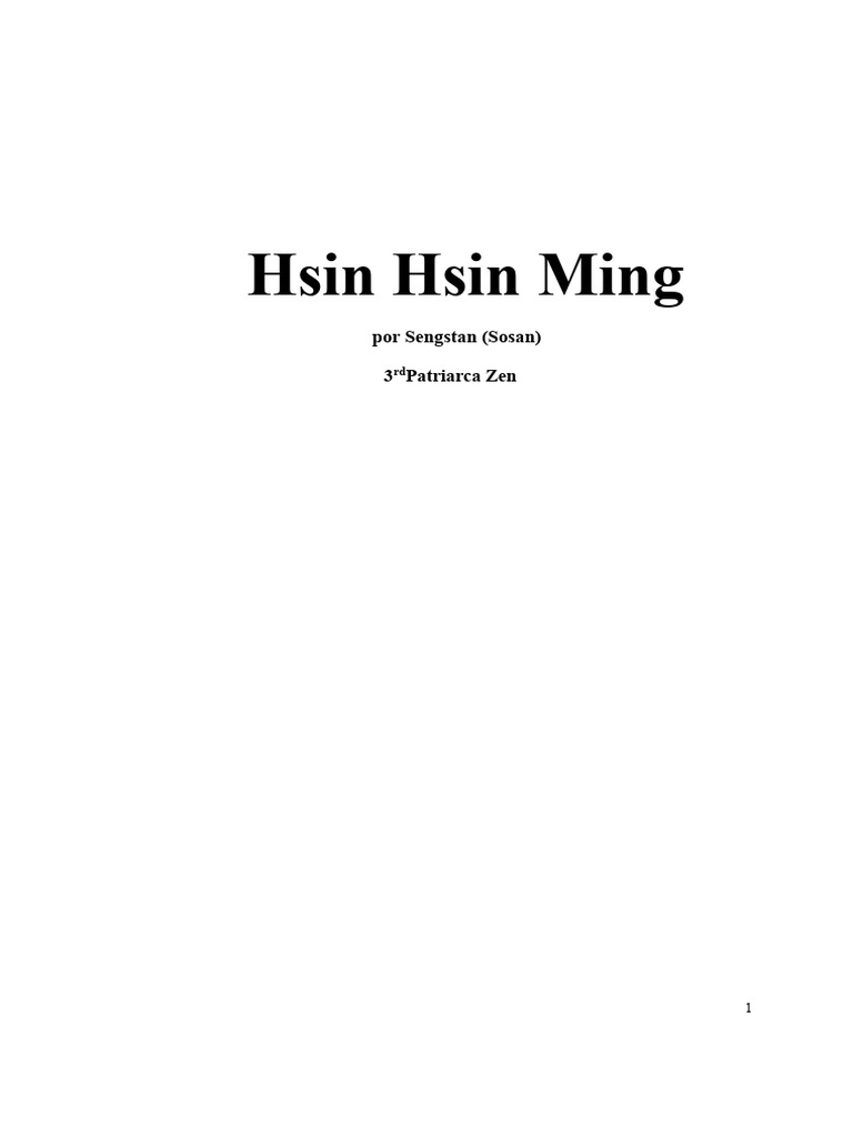 Hsin Hsin Ming | PDF | Śūnyatā | Verdad