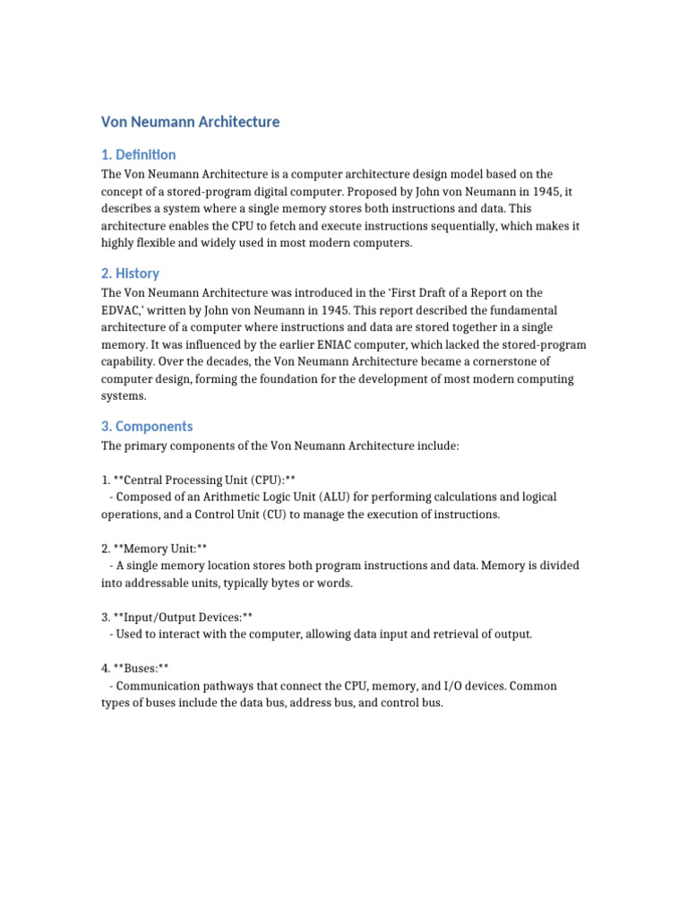 Understanding Von Neumann Architecture | PDF