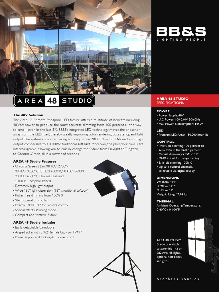 BB S Lighting Area 48 Studio Data Sheet 2022 | PDF | Light Emitting ...