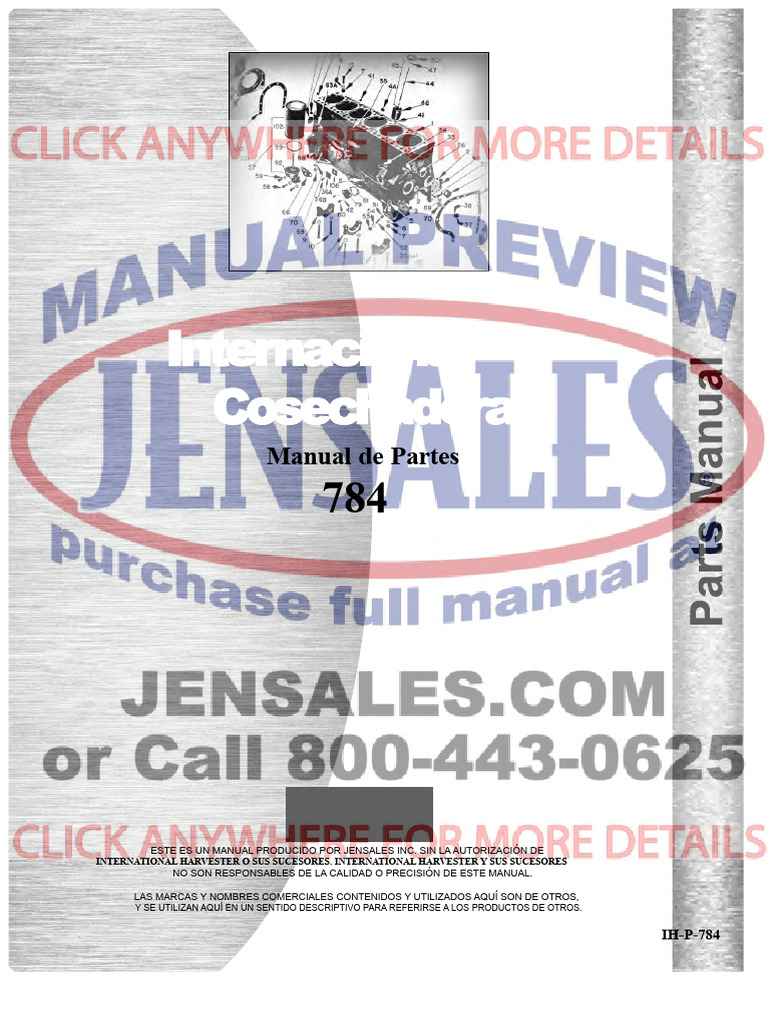Manual de Piezas Del Tractor International Harvester 784 | PDF | Tecnologías automotrices ...