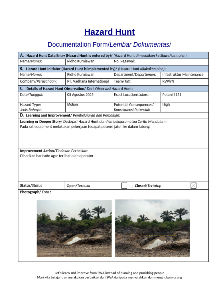 Hazard Hunt Puncak | PDF